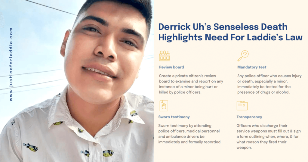 Derrick Uh Death Highlights Need For Laddie’s Law, Says Foundation